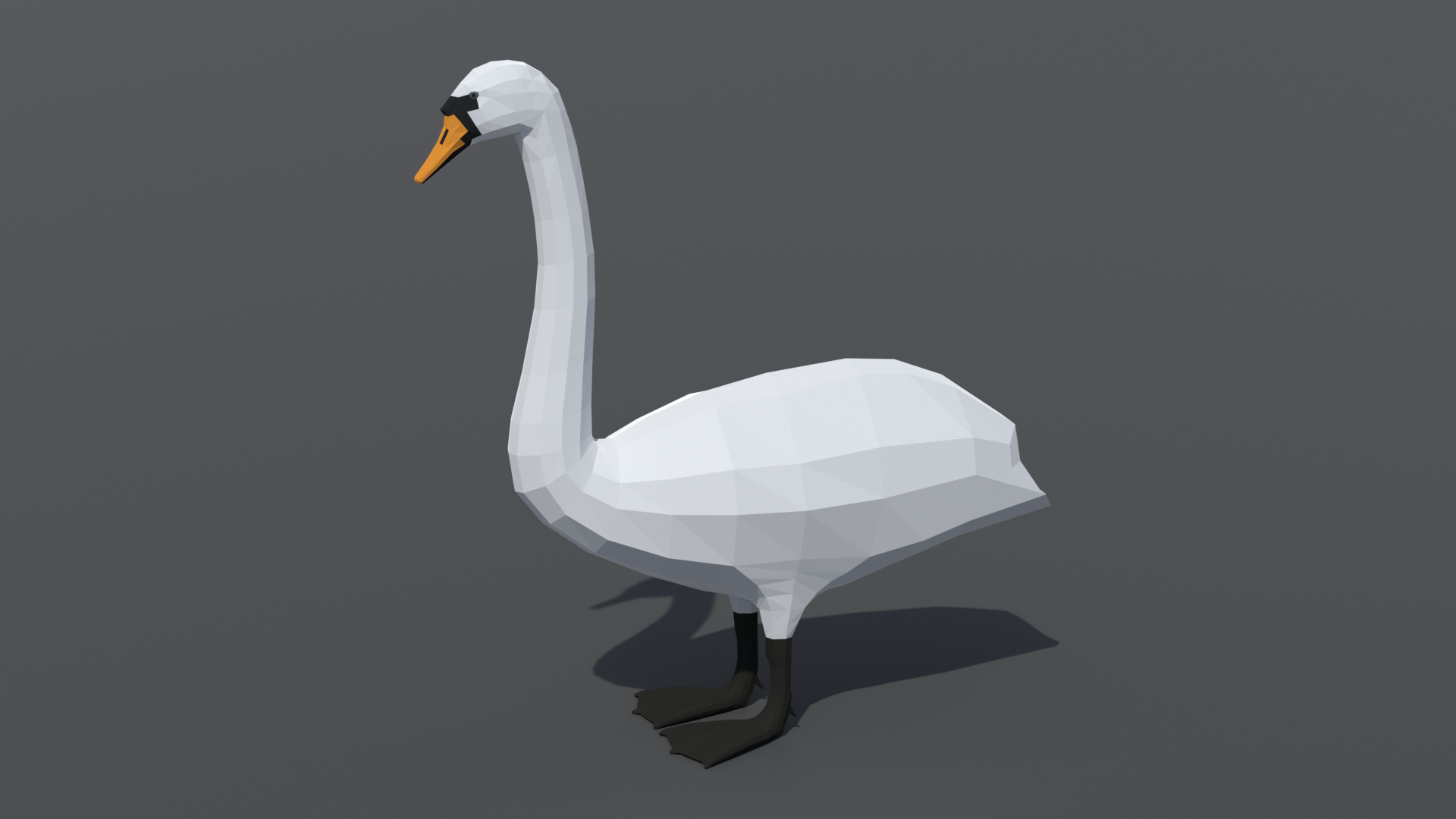 Low Poly Swan | Birds models | BlenderKit