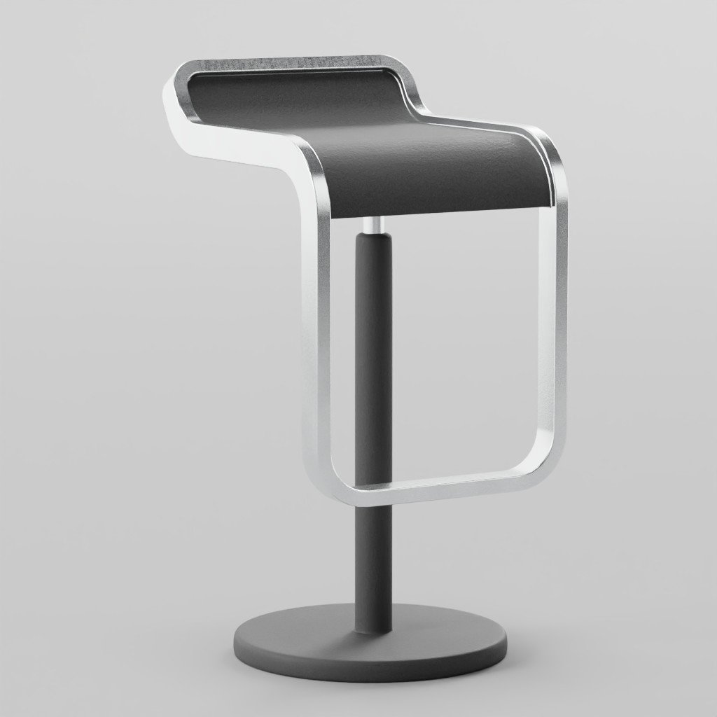 Piston Bar Stool 42x35,5x75 | Bar chairs models | BlenderKit