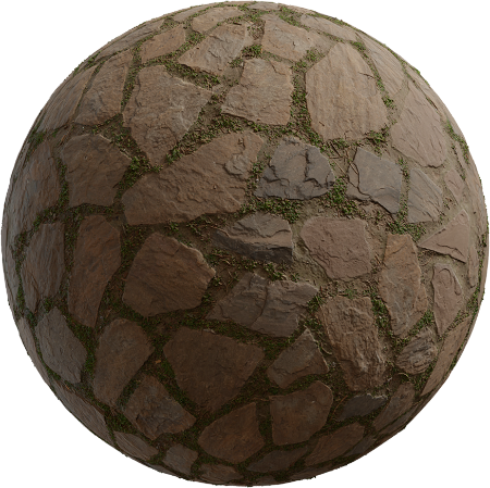 Grassy Cobblestone | FREE organic materials | BlenderKit