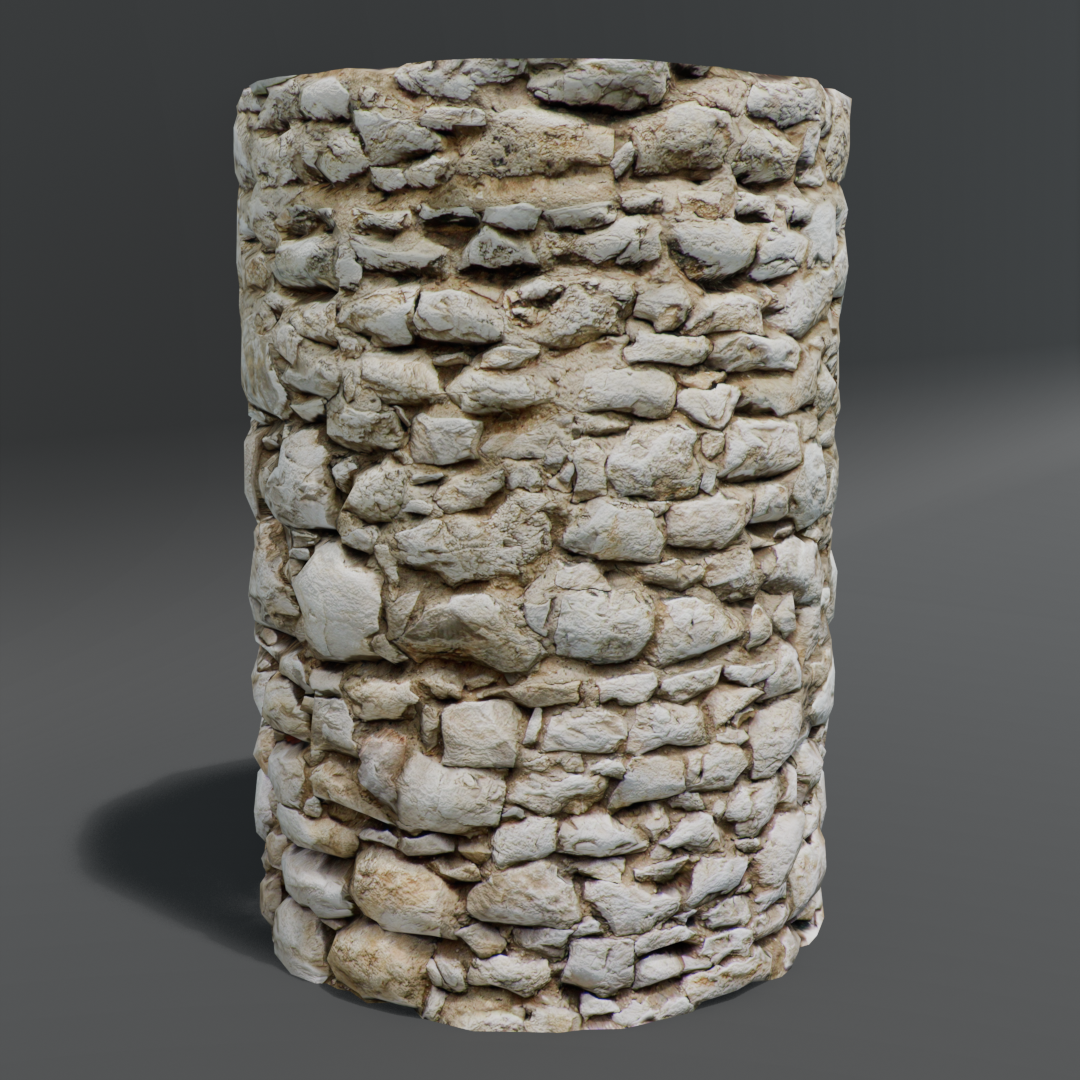 Stone Cylinder Post Pillar White | Historic Buildings models | BlenderKit