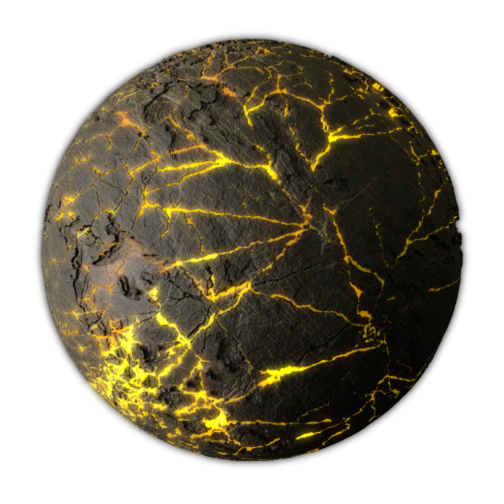 BlenderKit | Download the FREE Astreoid Yellow Glow Rock material