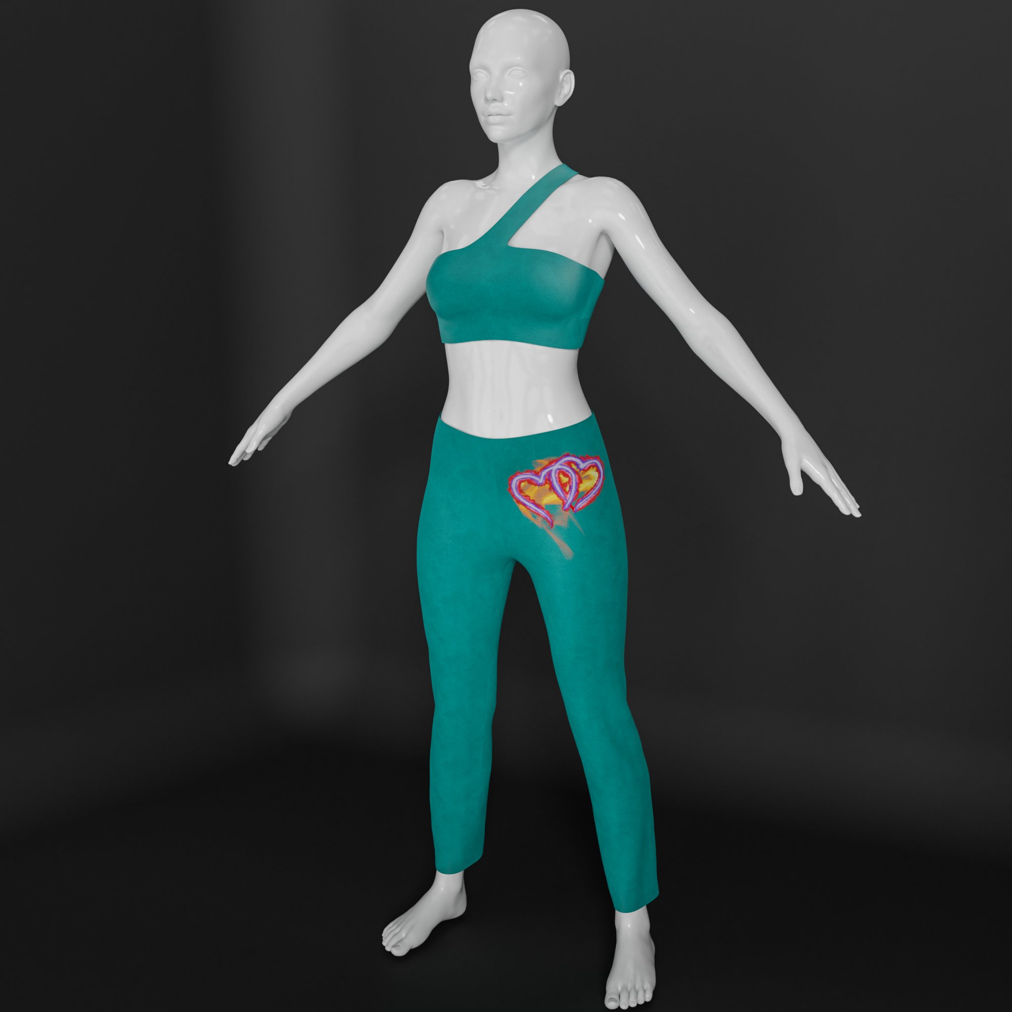 Velvet pants and top | FREE Women Clothing models | BlenderKit