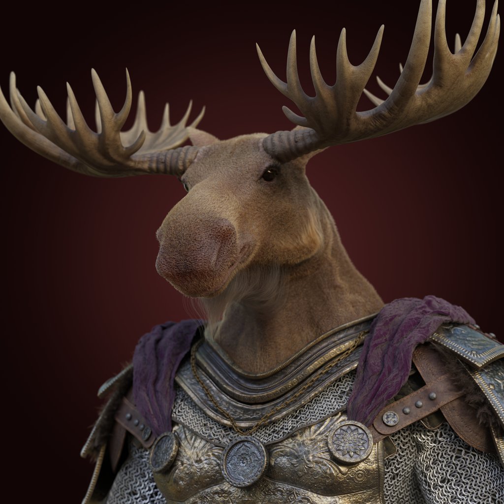 Noble Moose Warrior | Fantasy Hero / Heroines models | BlenderKit
