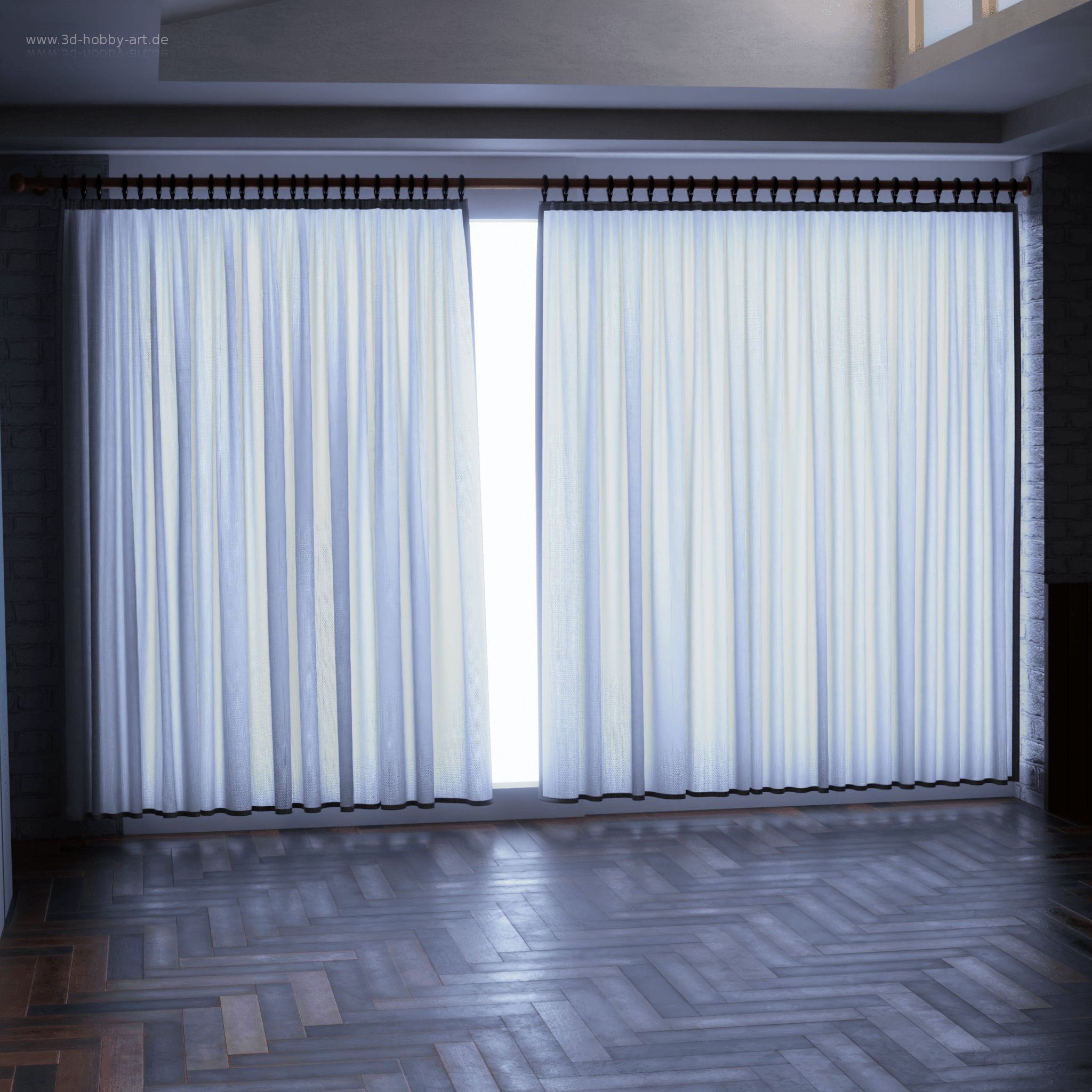 Curtain with rings | 3D Curtain models | BlenderKit