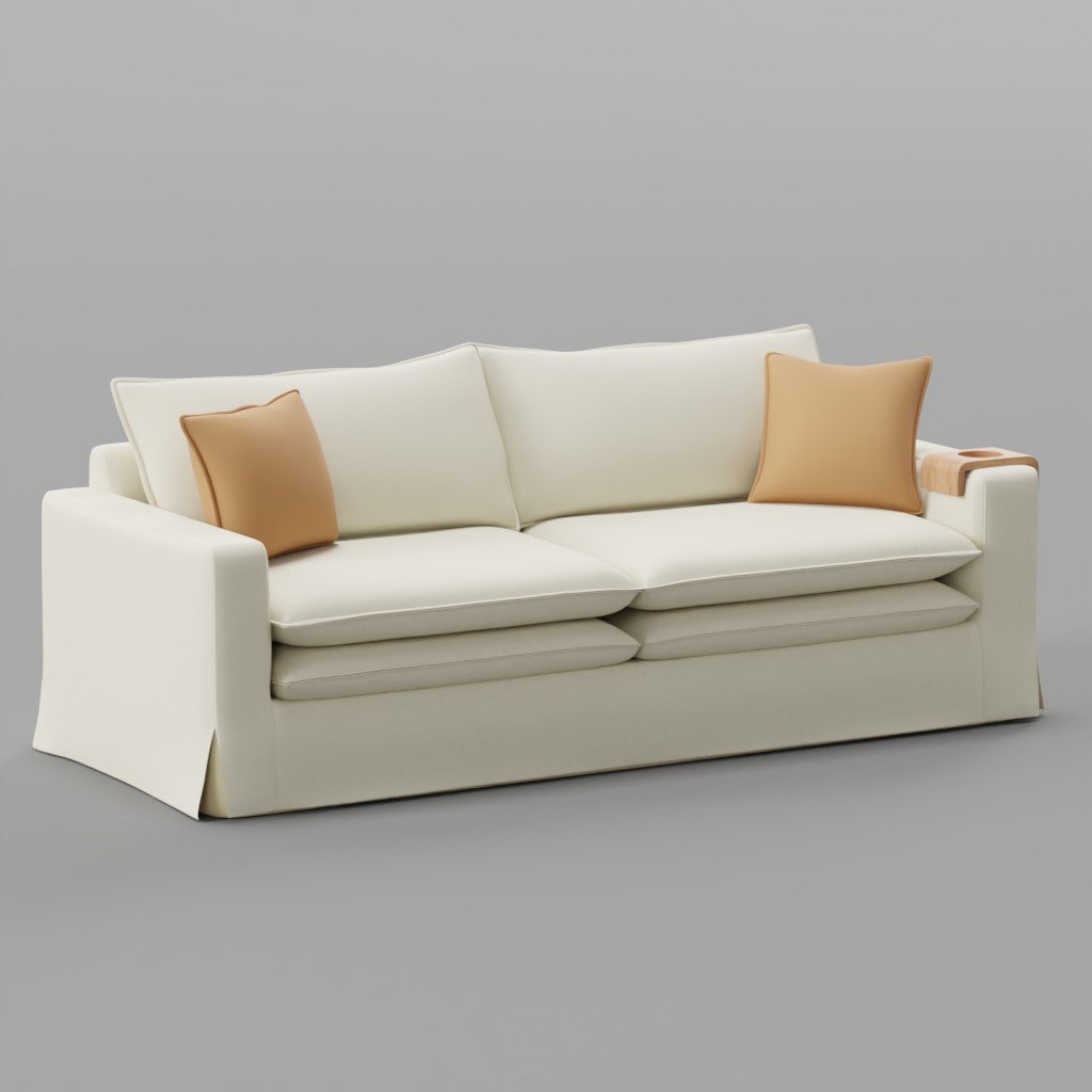 Upholstered Slipcovered Sofa | Sofas models | BlenderKit