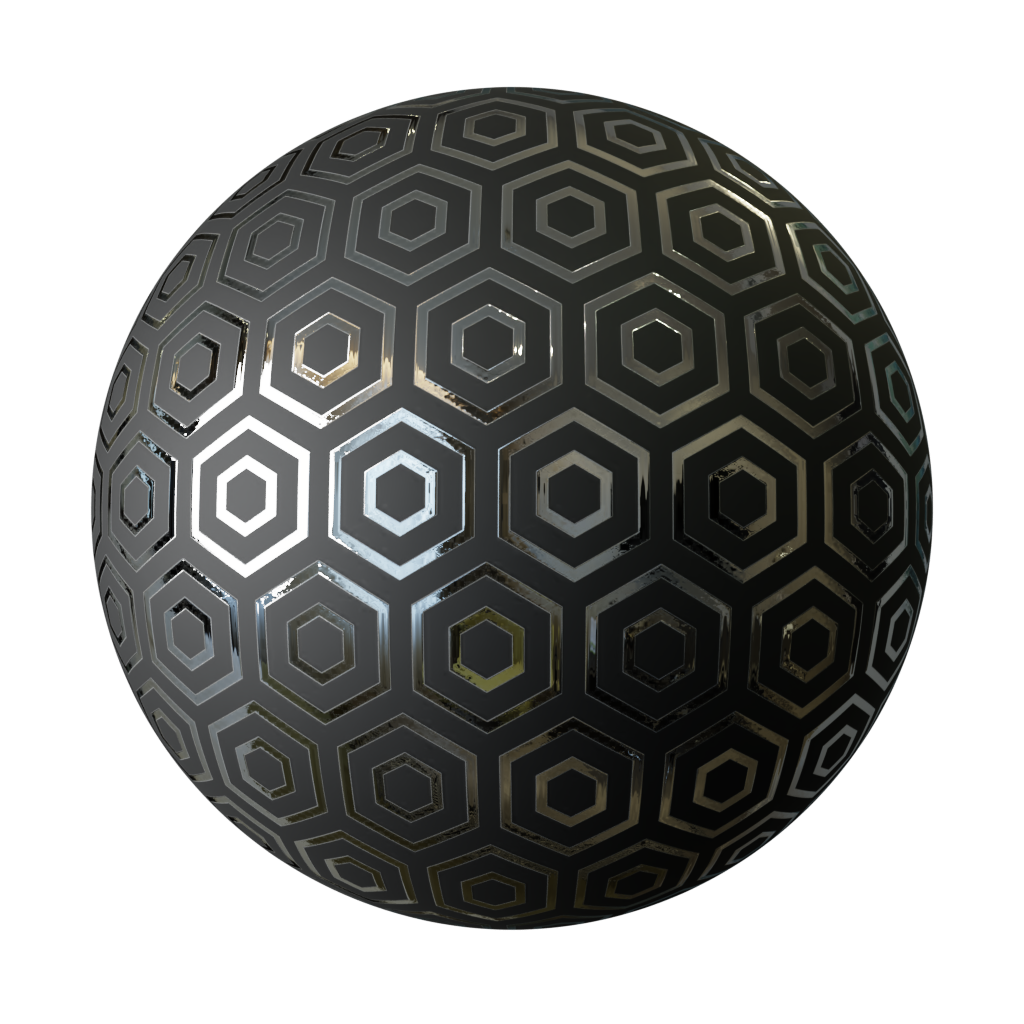 Silver Metallic Hexagon Pattern | FREE metal materials | BlenderKit