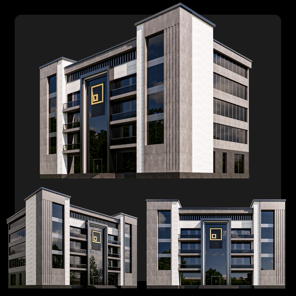 Modern Building with Large entrance | FREE Commercial Buildings models ...
