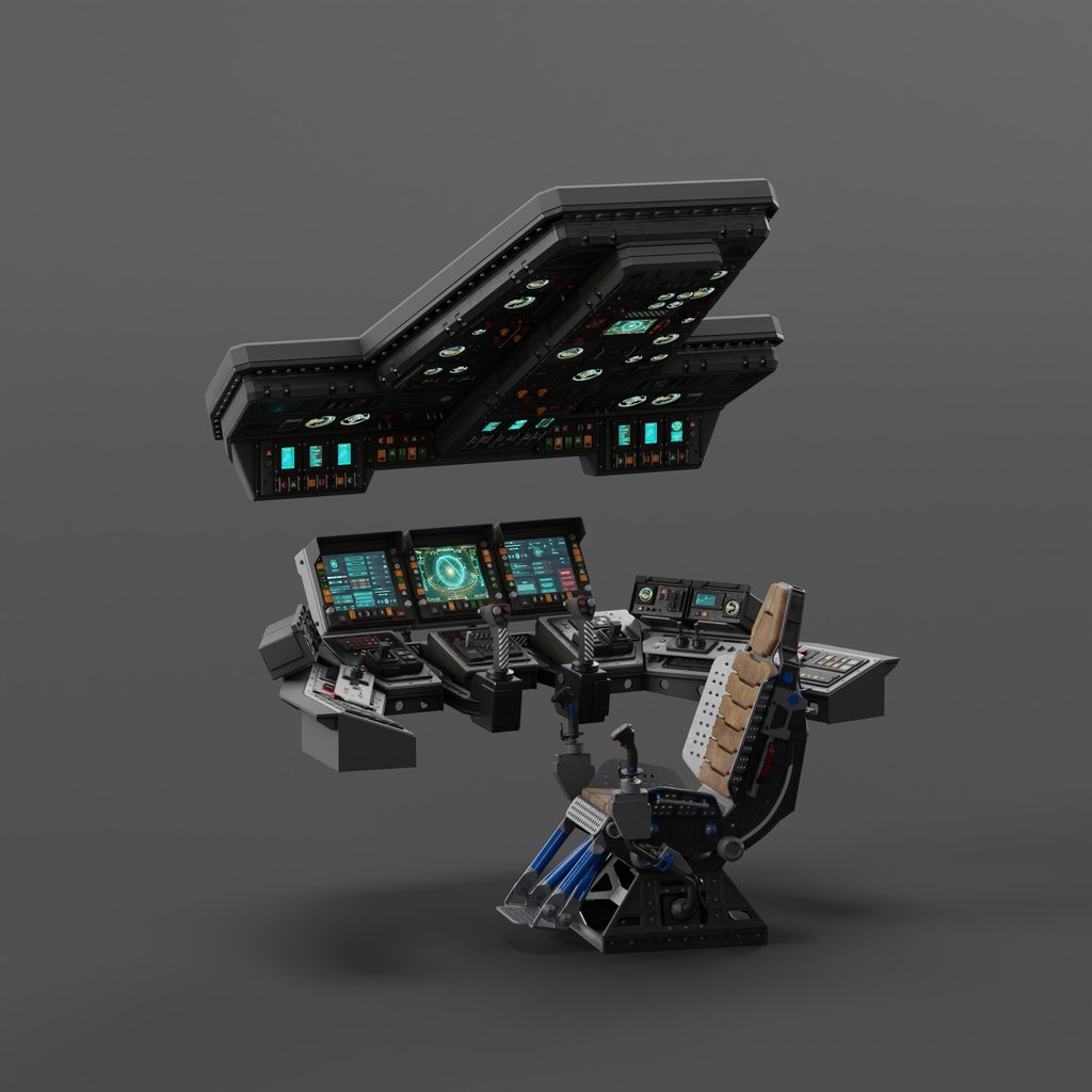 Spacecraft/Plane Cockpit+Seat | FREE Spacecraft models | BlenderKit