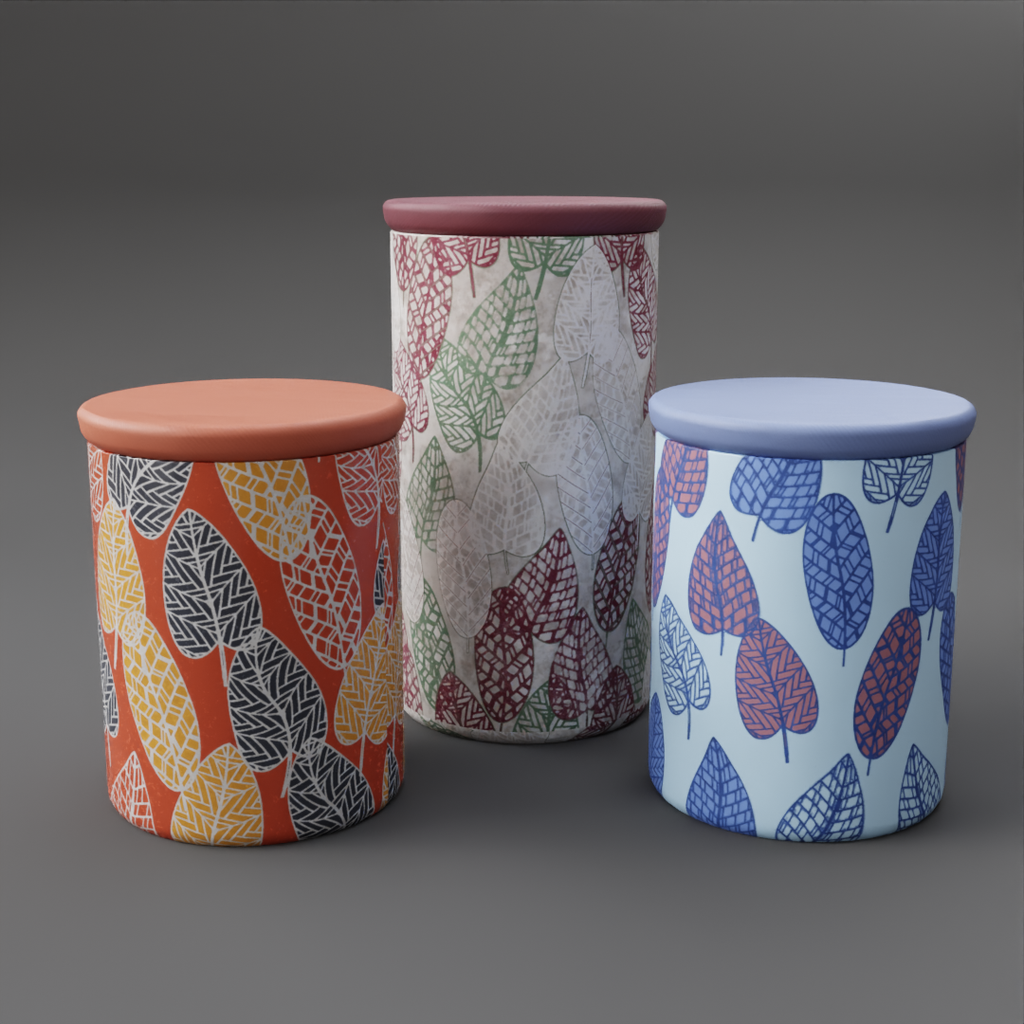 Set of Pattern Containers | Decoration Sets models | BlenderKit