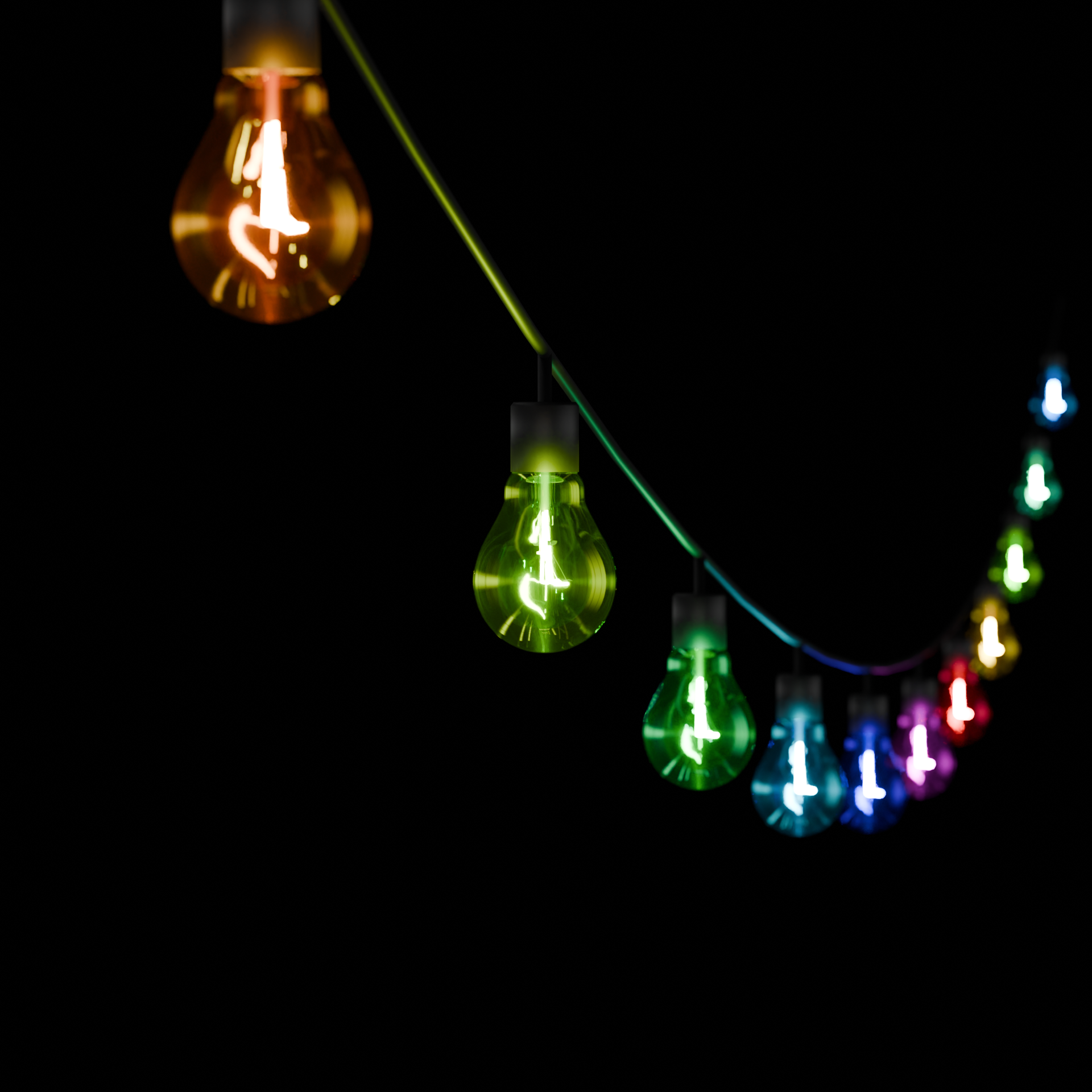 Procedural Rainbow String Lights | Outdoor Lights models | BlenderKit
