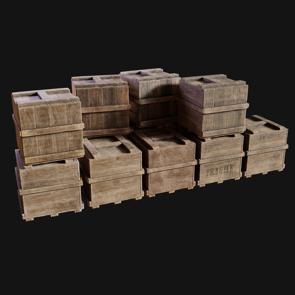 Heavy Warehouse Freight Crate Stack | Containers models | BlenderKit