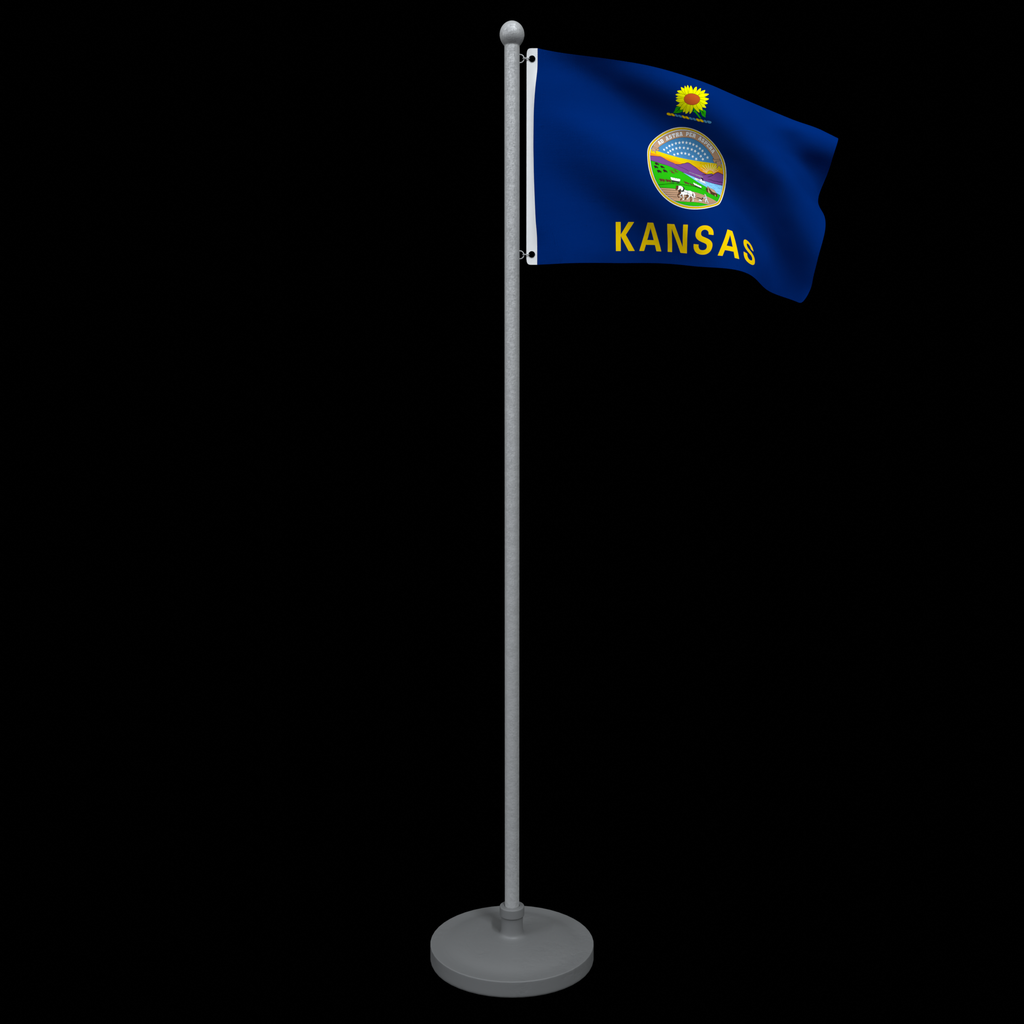 Animated Flag of Kansas State | Exterior Elements models | BlenderKit