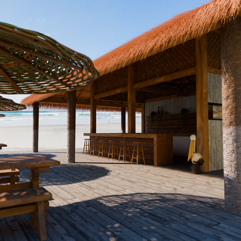BlenderKit | Download the Beach bar scene