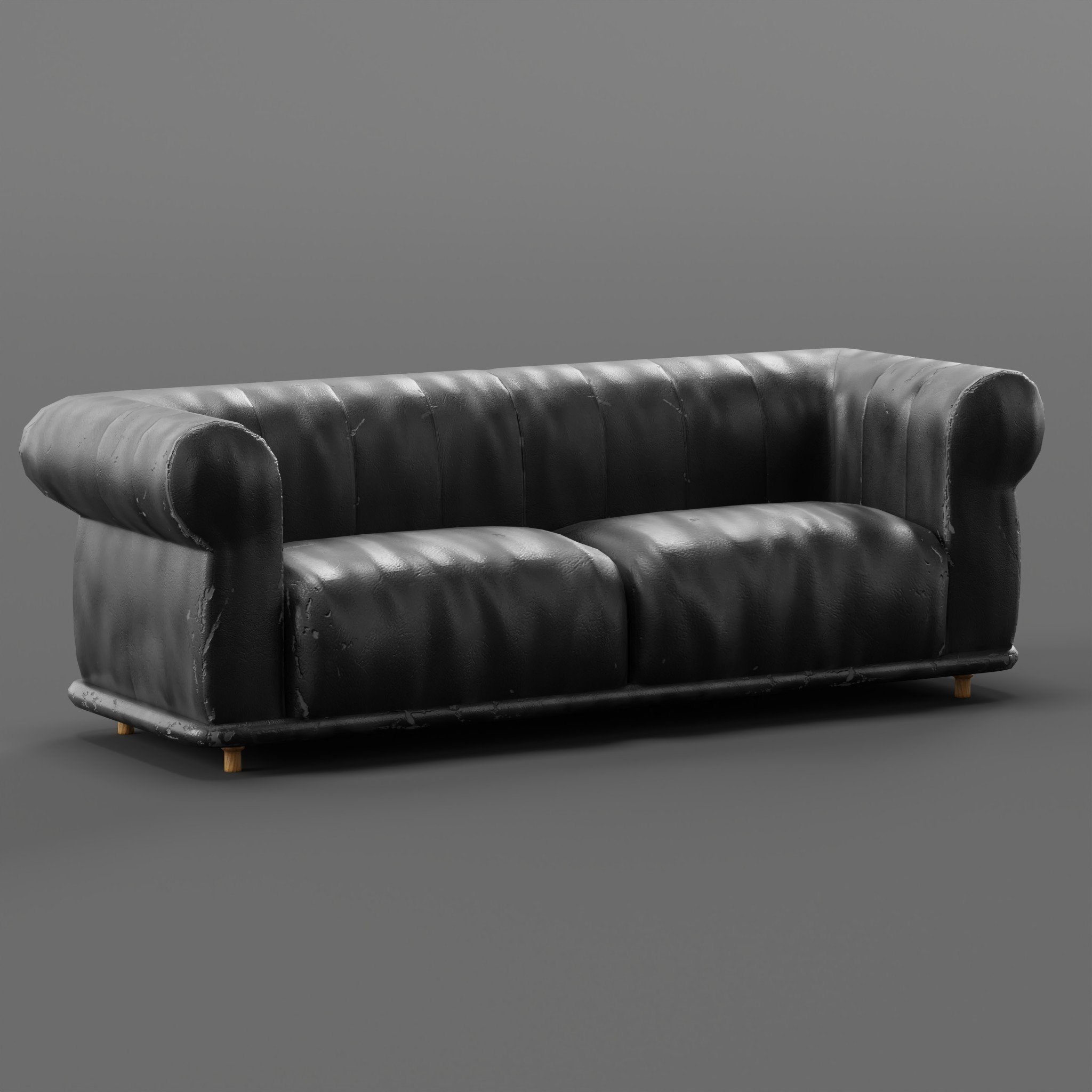 Old ruined leaher sofa | Sofas models | BlenderKit