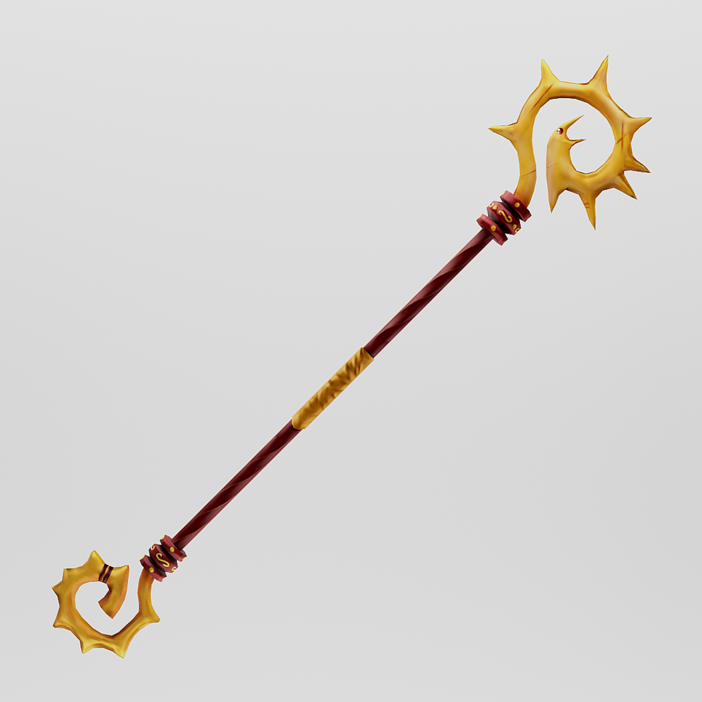 Golden staff | Sci-Fi Weapons models | BlenderKit