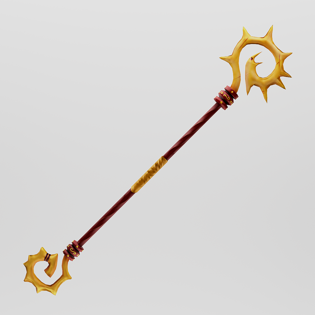 Golden staff | Sci-Fi Weapons models | BlenderKit