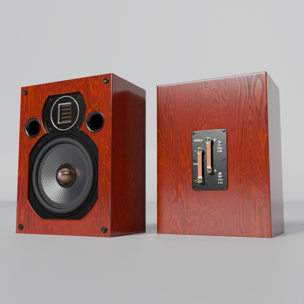 Hi Fi Audio Monitor 7 inch red wood | Audio Devices models | BlenderKit
