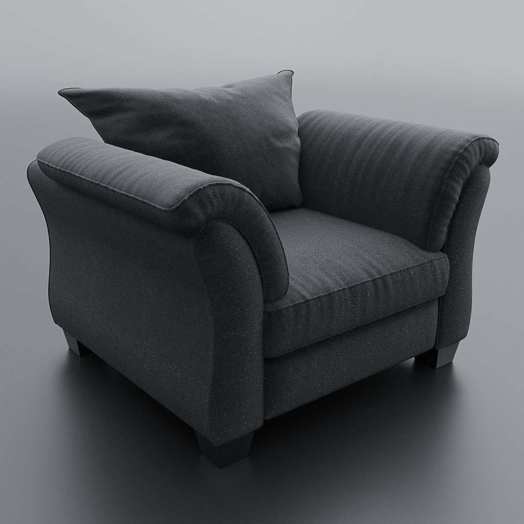 Darcy Chair In Black | 3D Armchair 3D Models models | BlenderKit