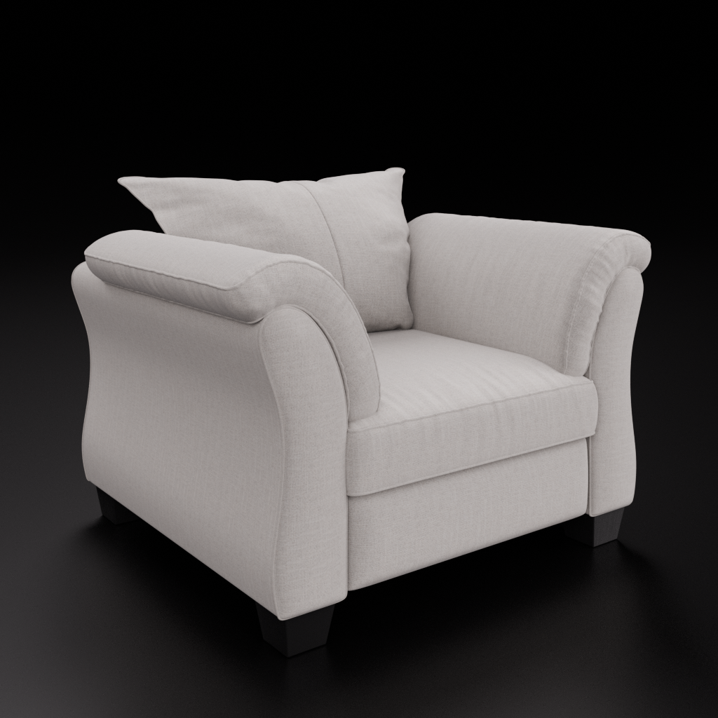 Darcy Chair In White | Armchairs models | BlenderKit