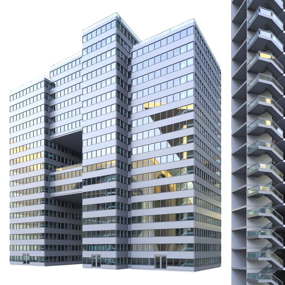 Building Tower Skyscraper Modern Glass | Commercial Buildings models ...