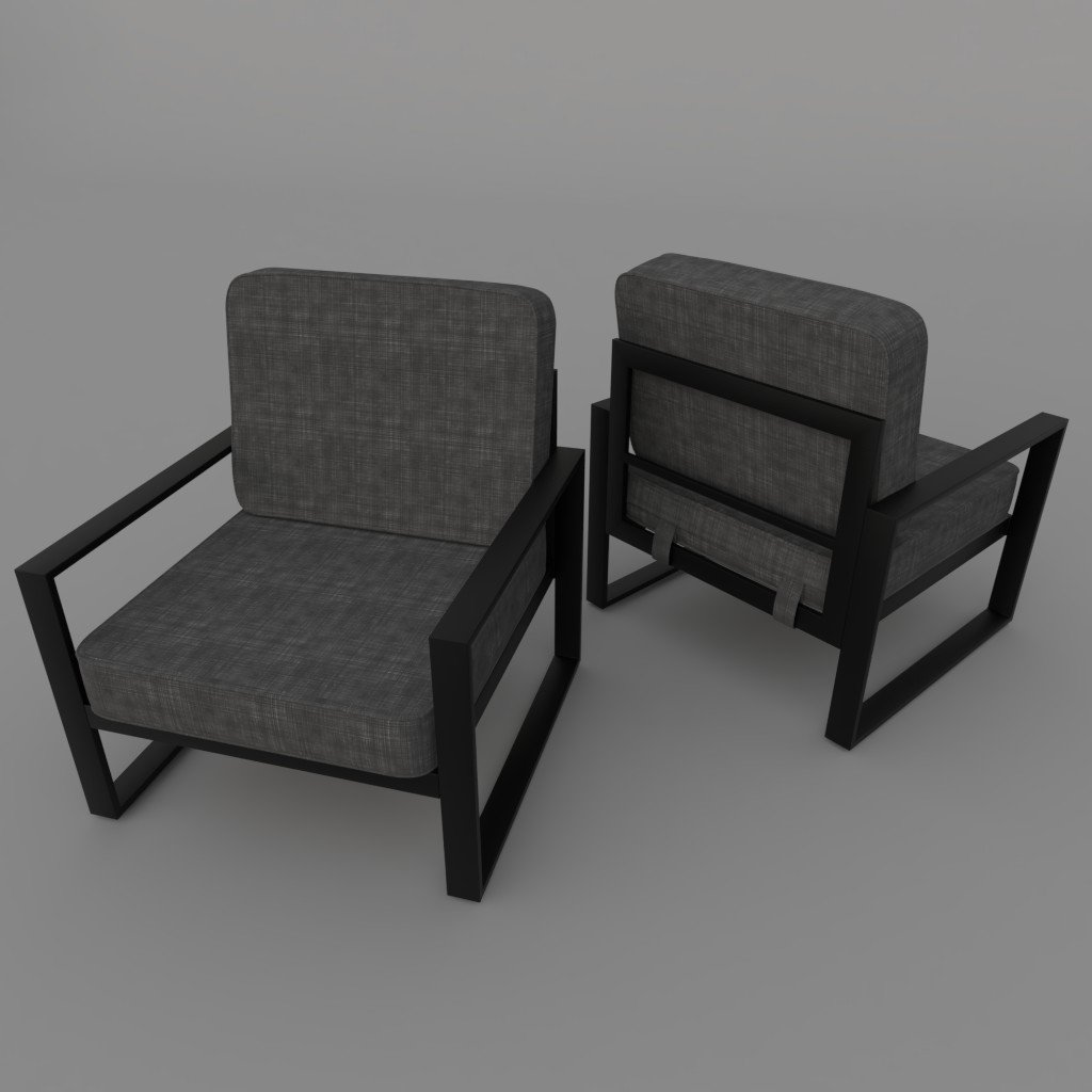 Modern Steel Chair JP01 | Armchairs models | BlenderKit