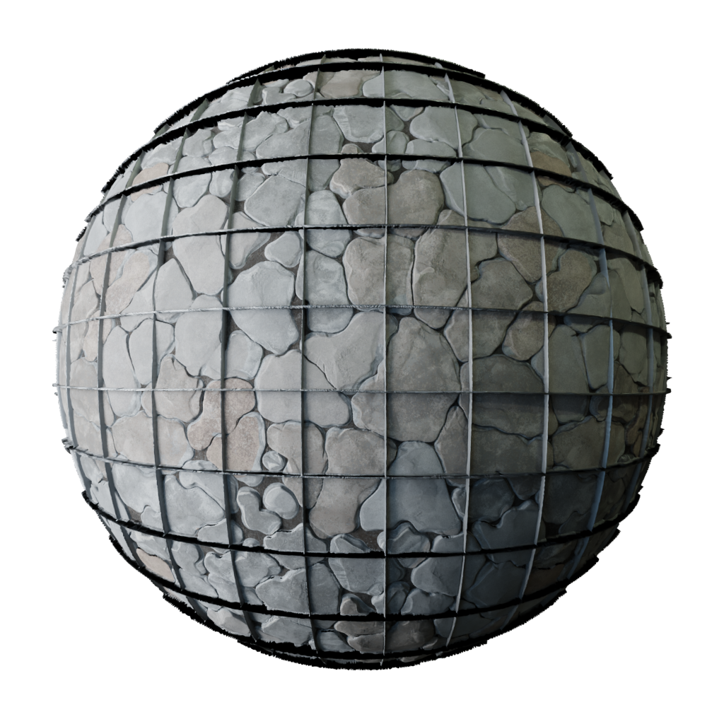Gabion basket cobble gabion wire fence | FREE stone materials | BlenderKit