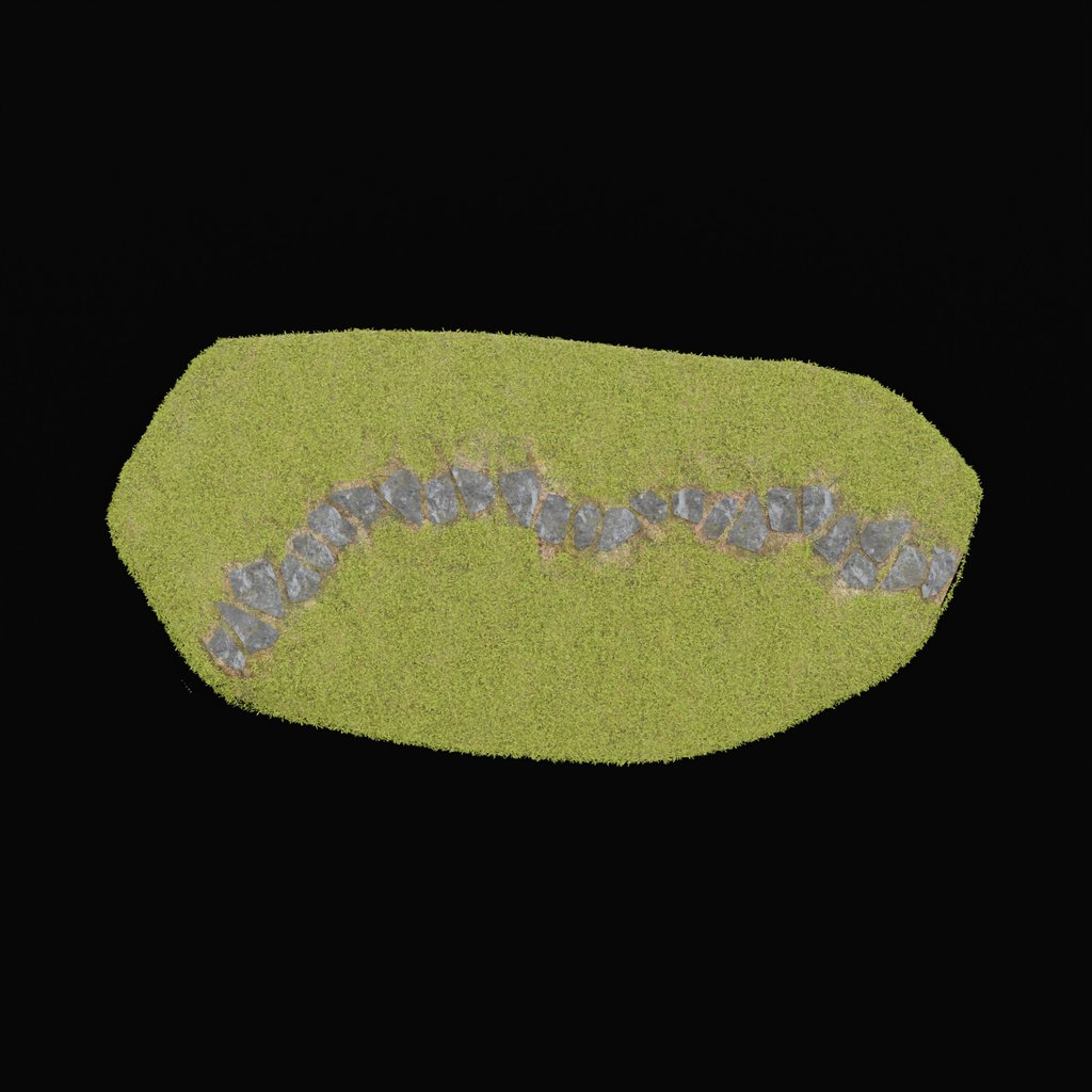 Flagstones Walkway Grassy Landscaping | Environment Elements models ...