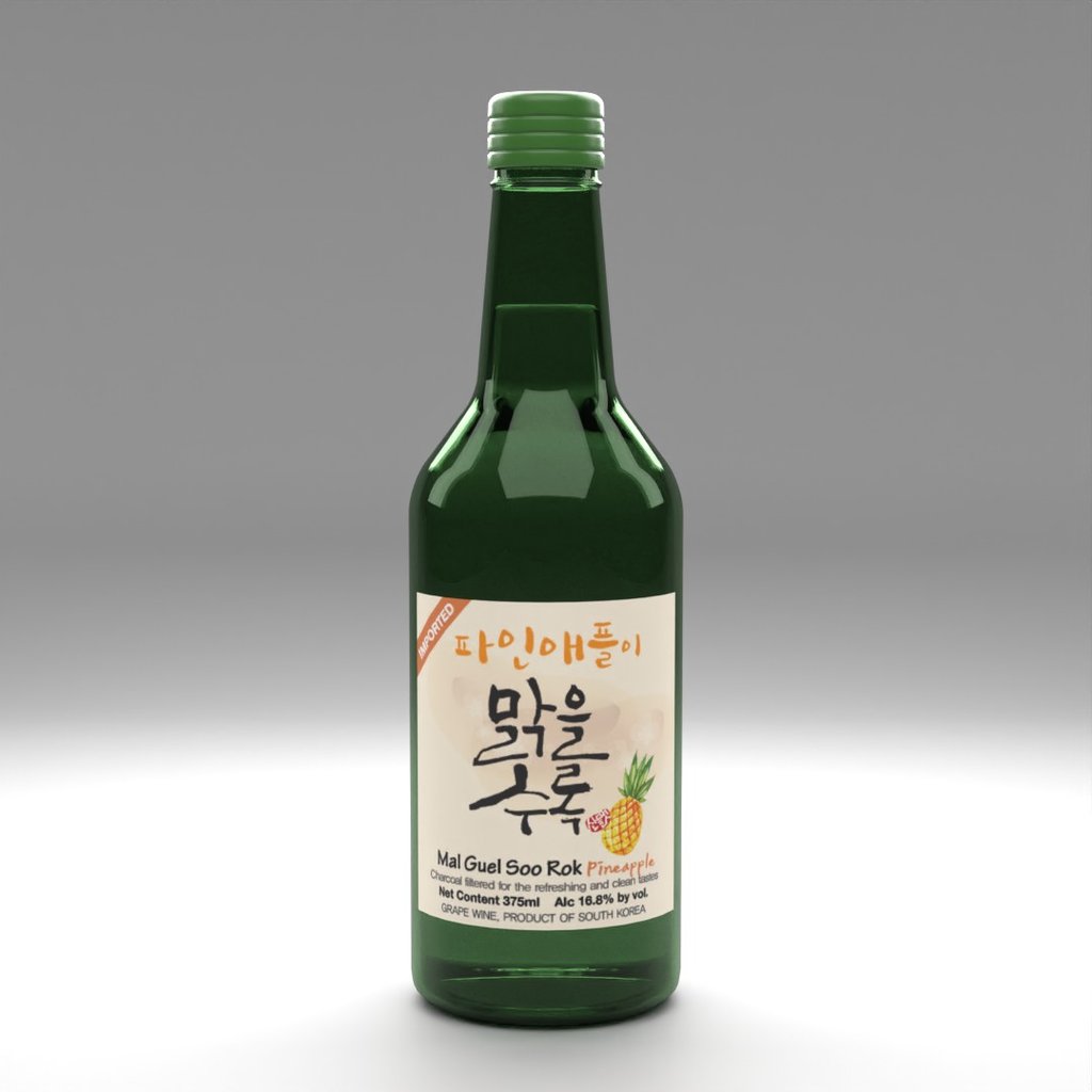 Korean Soju Bottle Alcohol | Beverages models | BlenderKit