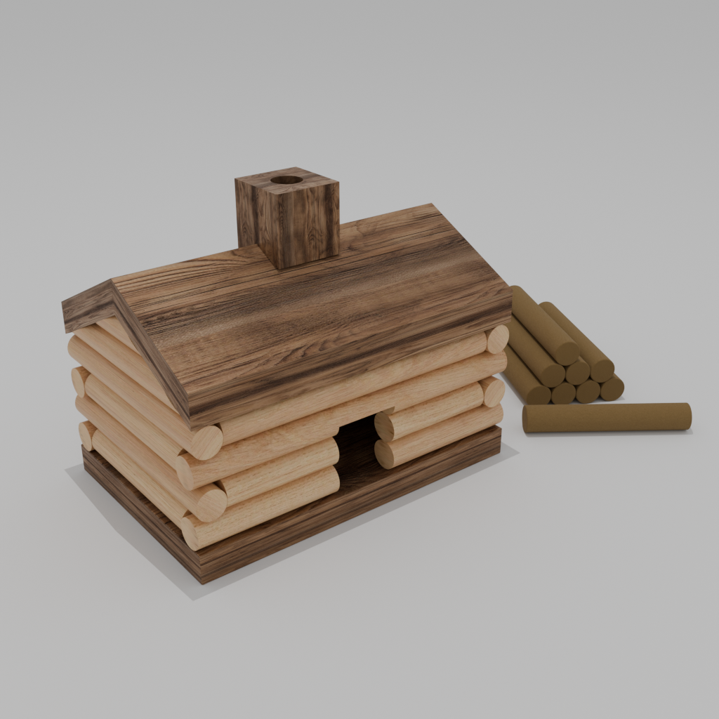 BlenderKit | Download the FREE Log Cabin Incense Burner model