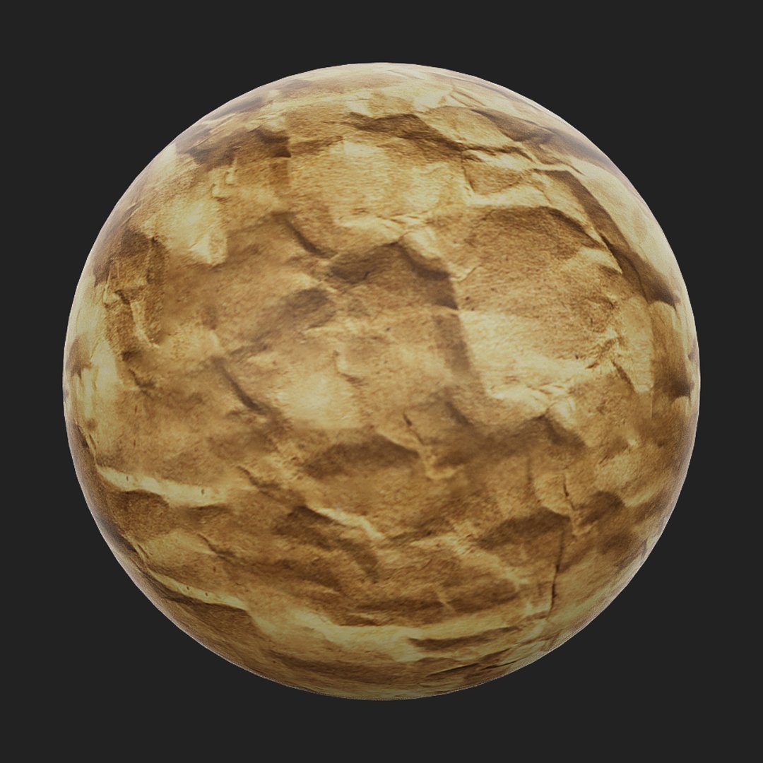 Yellow crumpled paper | FREE paper materials | BlenderKit