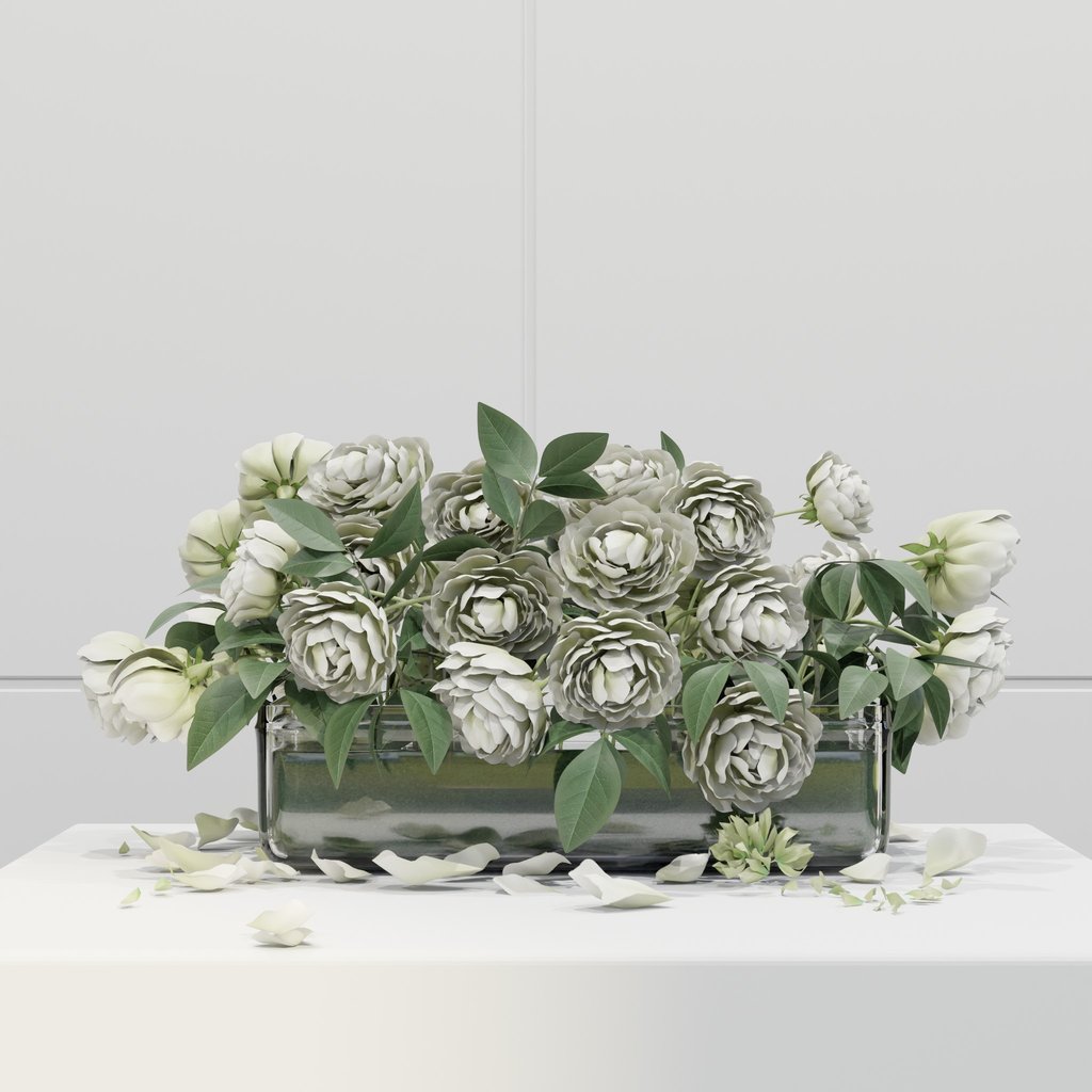 White Rose Centerpiece | Vases models | Blendkit