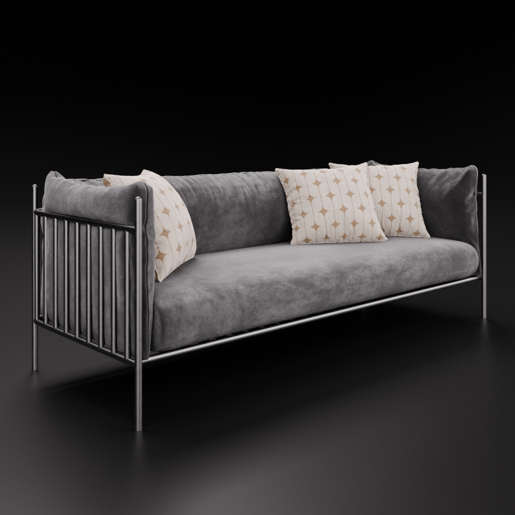 Sofa Loggia Velvet | Sofas models | BlenderKit