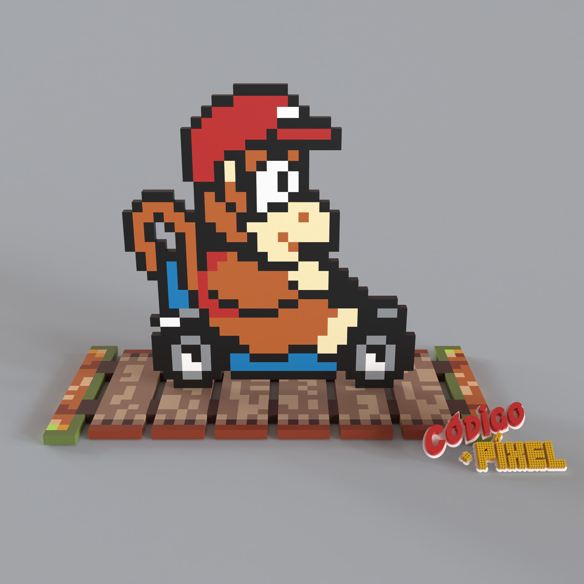 SMK014 - Super Pixel Kart Diddy Kong | 3D Character models | BlenderKit