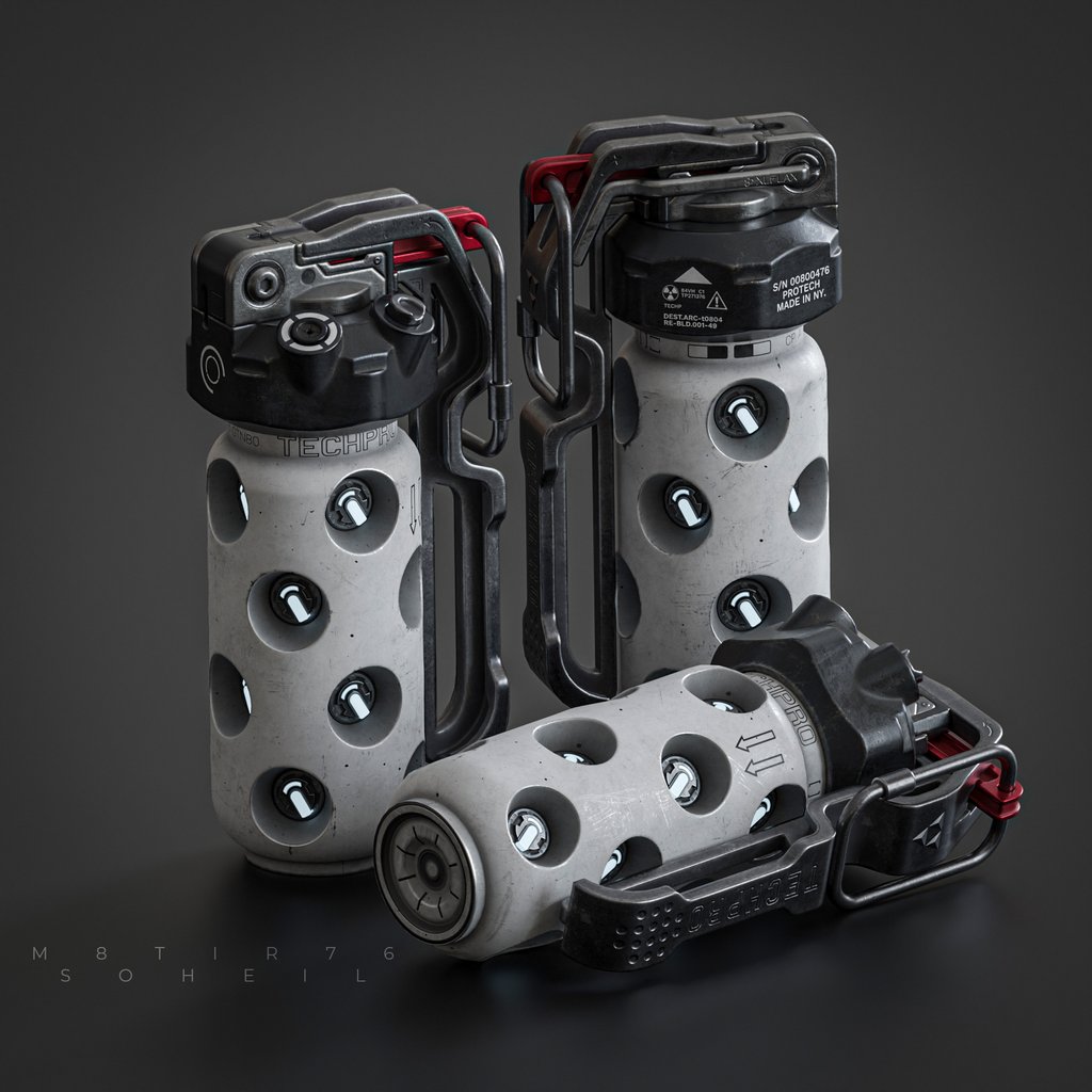 Flash Bang / Stun Grenade | Sci-Fi Weapons models | BlenderKit