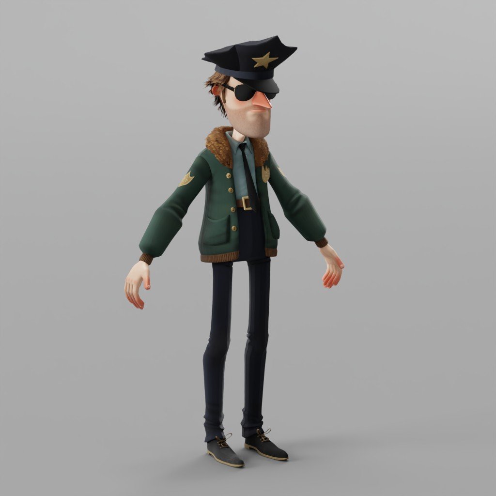Policeman stylised animated | FREE Police Characters models | BlenderKit