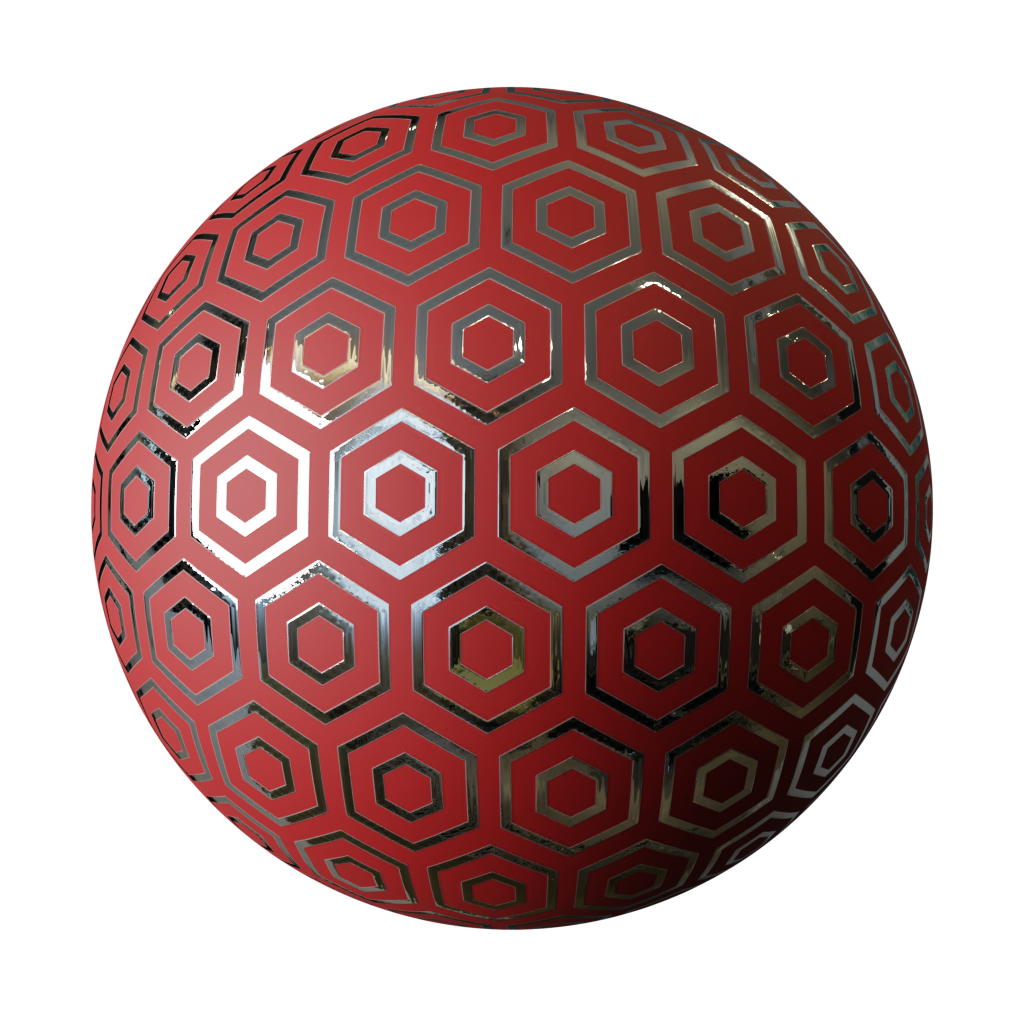 Red Hexagonal Pattern | FREE paper materials | BlenderKit