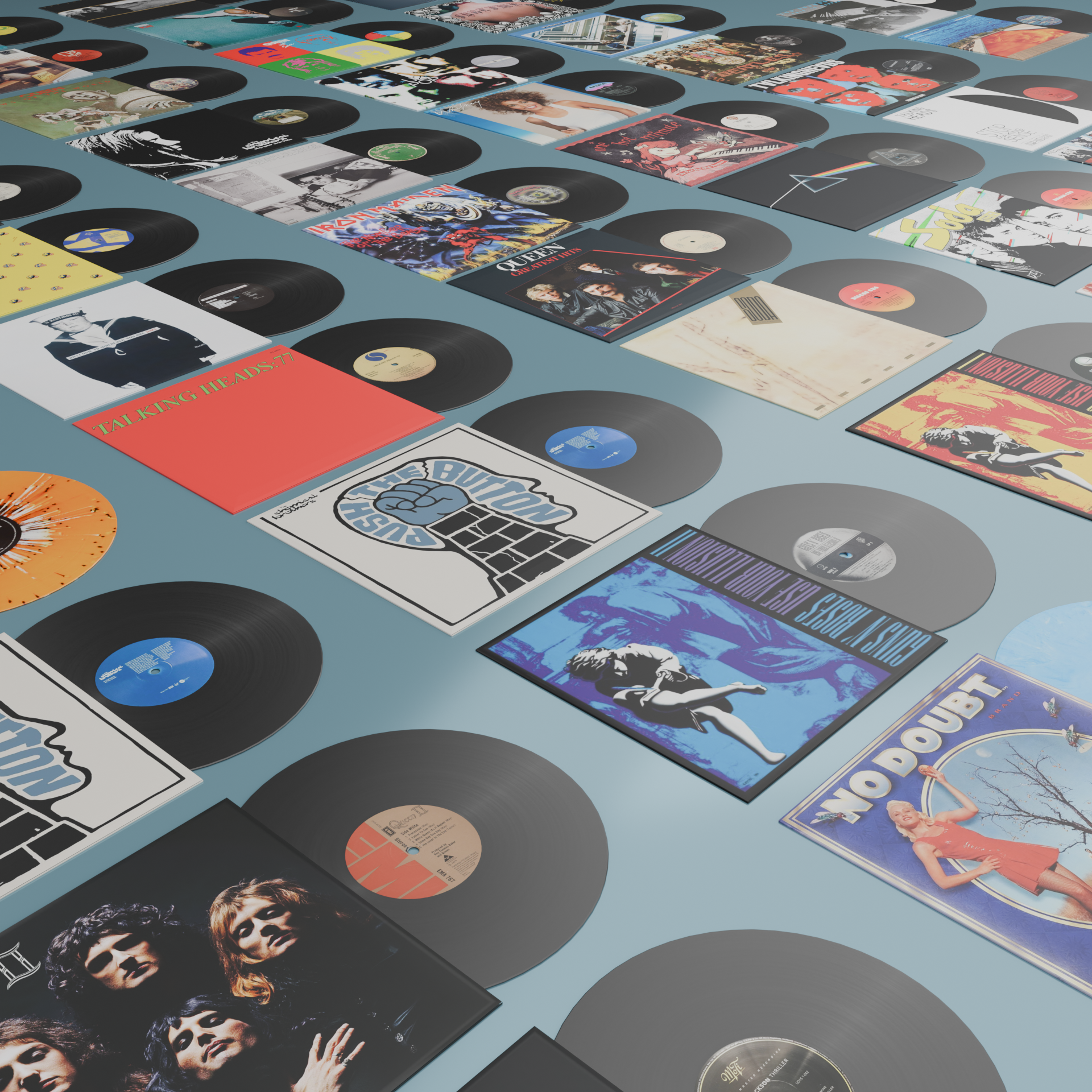 Vinyl Discs collection 47 titles | Music models | BlenderKit