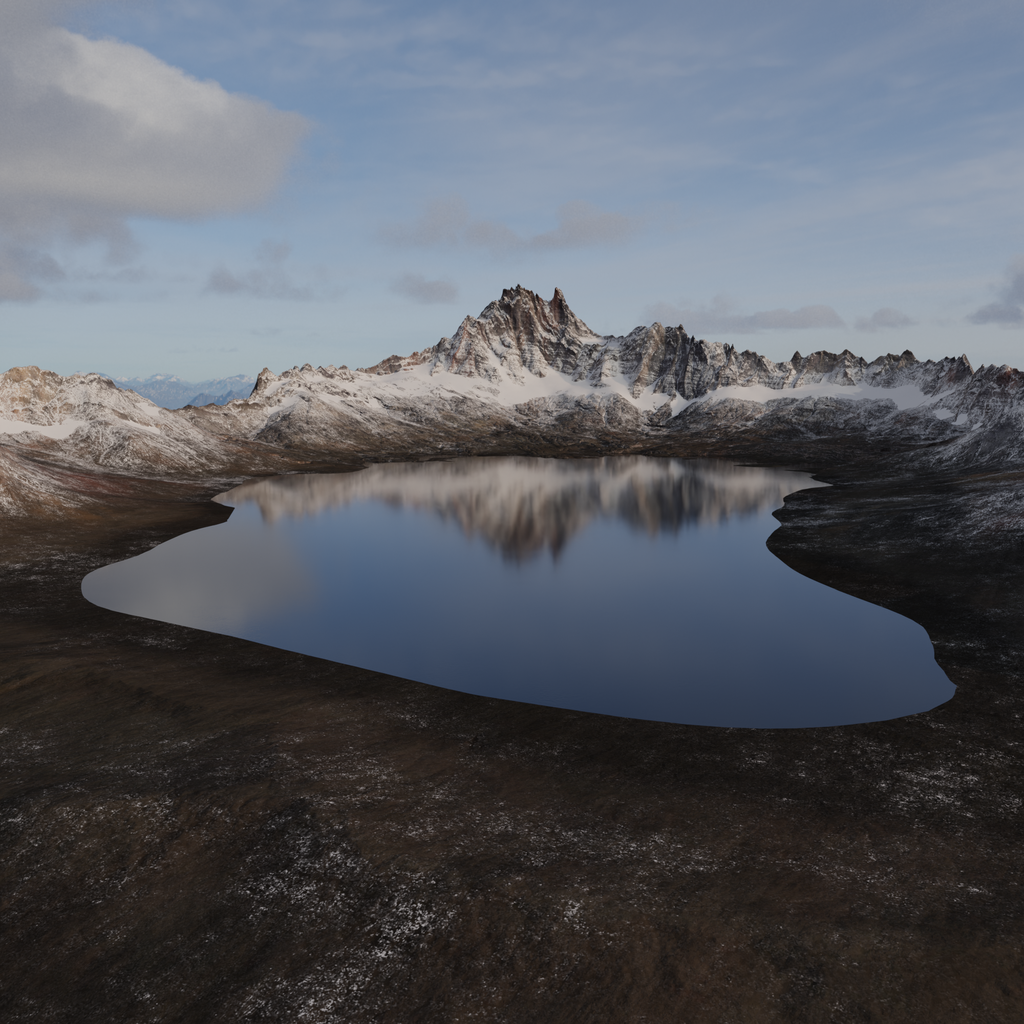 Glacier Lake Rocky Peaks | Terrains models | BlenderKit