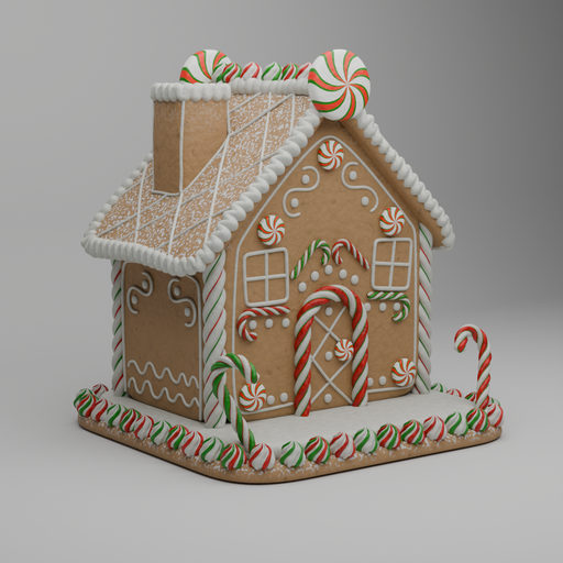 Christmas Ginger Bread House | Holiday Decorations models | BlenderKit