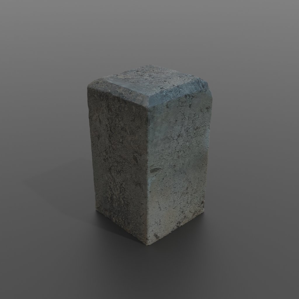 Bollard (Concrete, Photoscan #1) | FREE Exterior Elements models ...