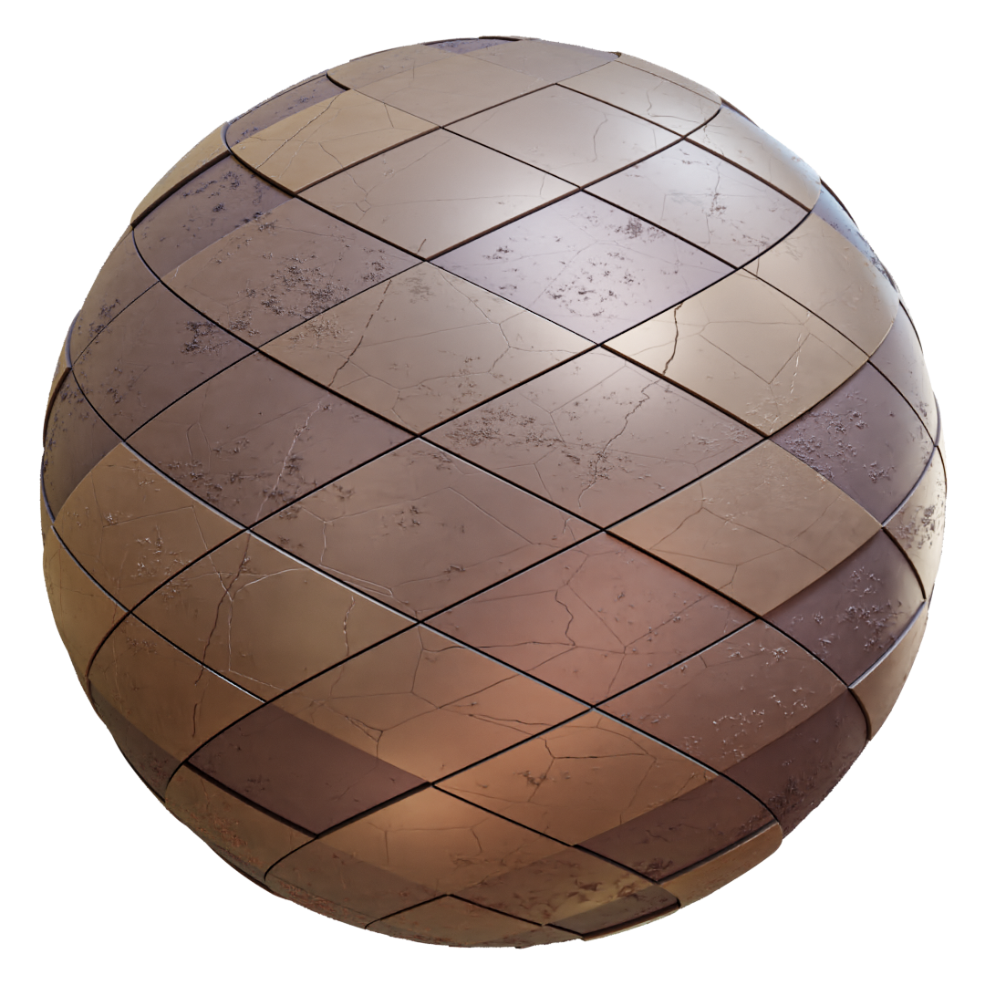 Procedural Cracked Tiles FREE 3D Tiles Materials BlenderKit