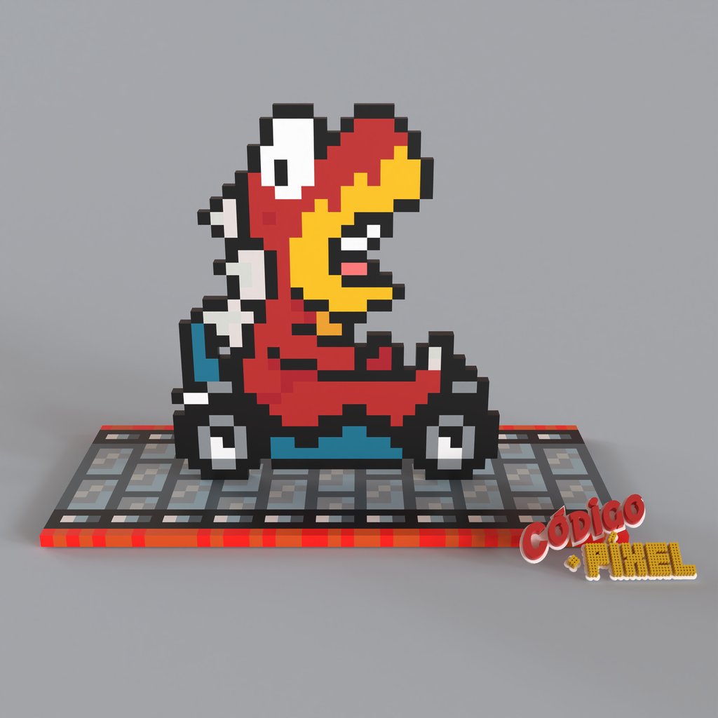 SMK021 - Super Pixel Kart Blargg | 3D Character models | BlenderKit