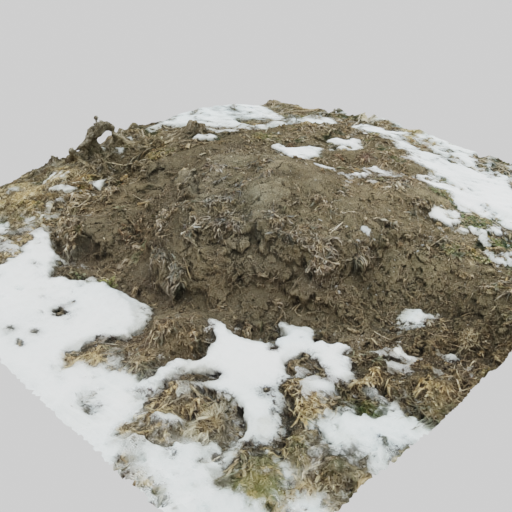 Large Ant Hill with Snow | FREE Environment Elements models | BlenderKit