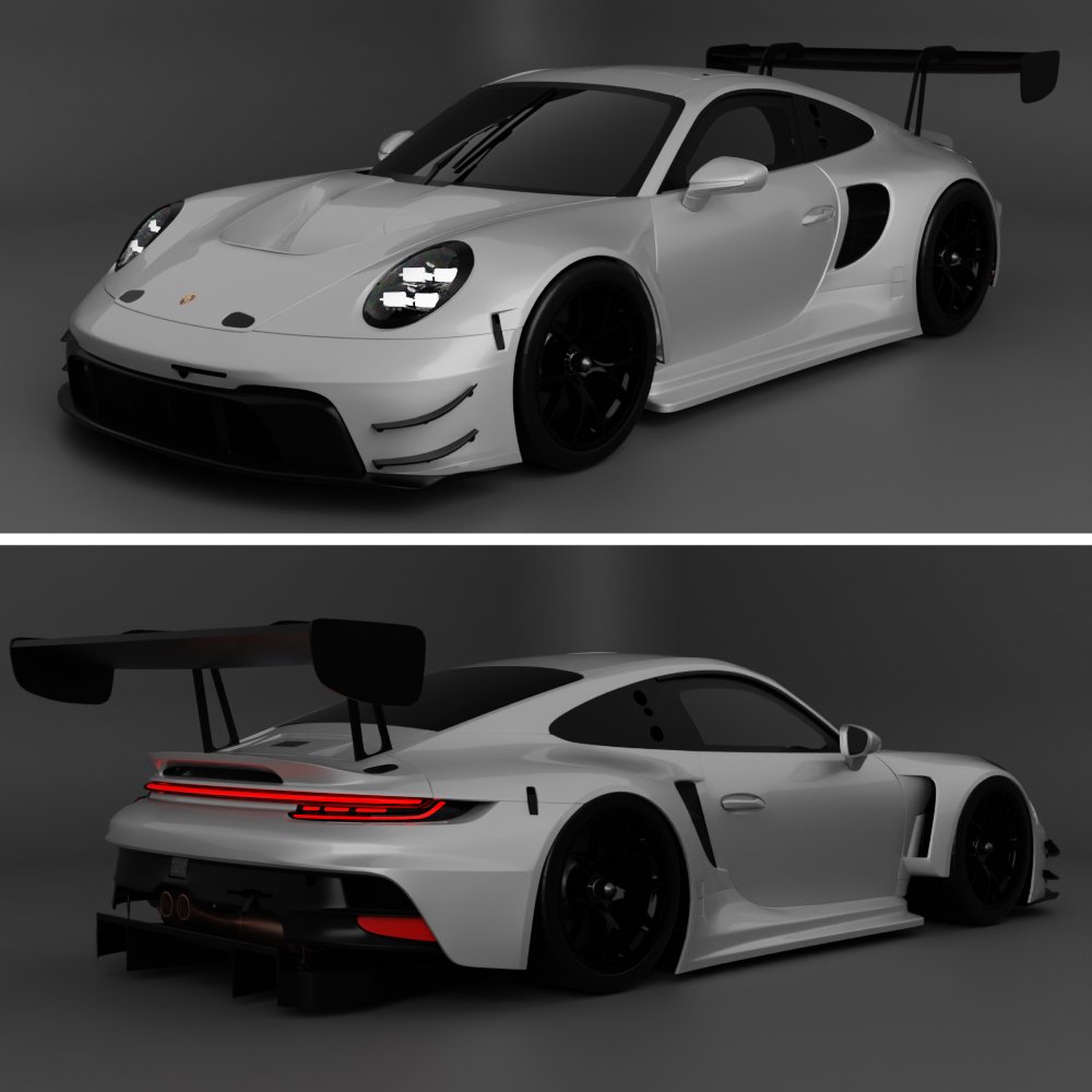 Porshes GTR (Riged) | Race Cars models | BlenderKit
