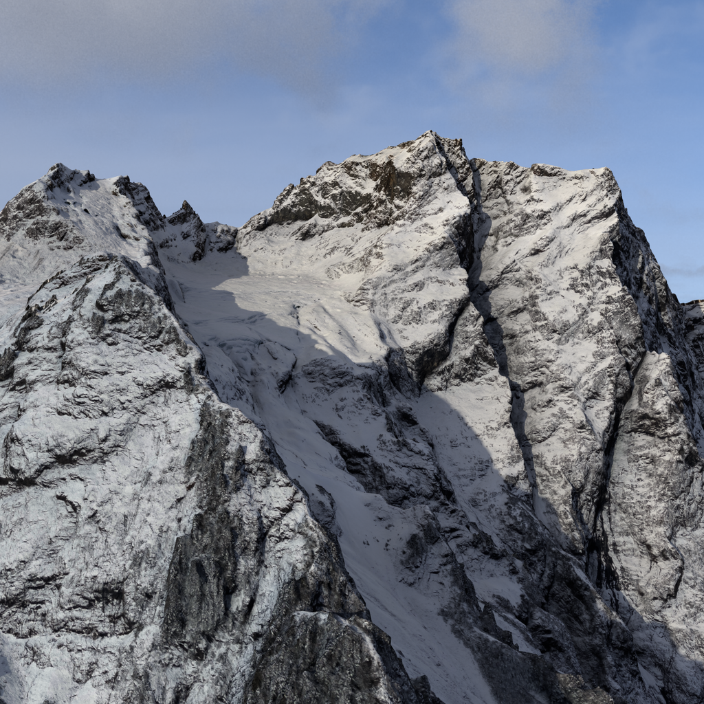 Large Mountain Peak Photoscan | Terrains models | BlenderKit