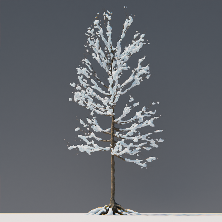Snow Tree 08 | Trees models | BlenderKit