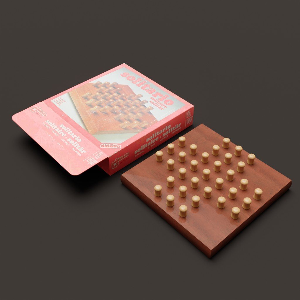 Solitaire board game with rigged box | Miscellaneous models | BlenderKit