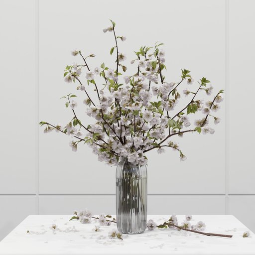 White Sakura Bouquet | Vases models | BlenderKit