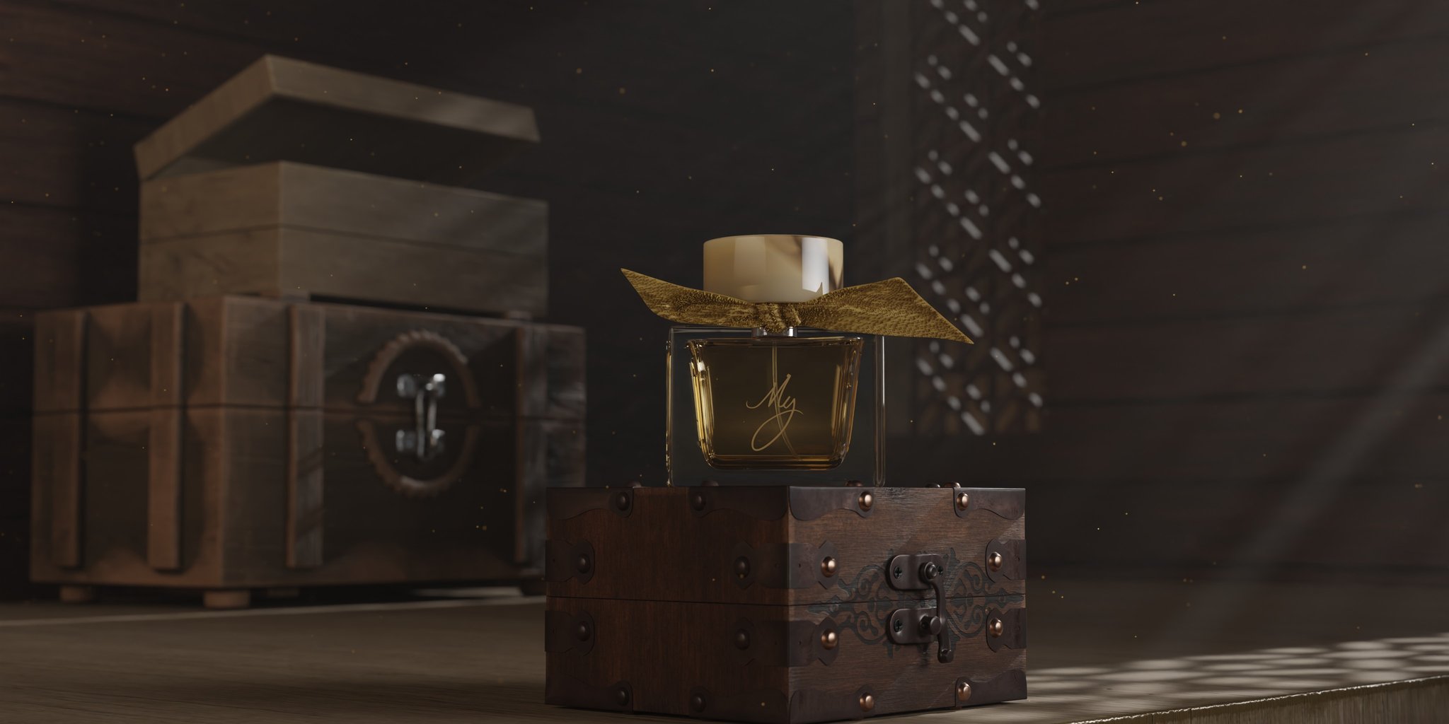 Scene of wooden boxes | Product Visualization scenes | BlenderKit