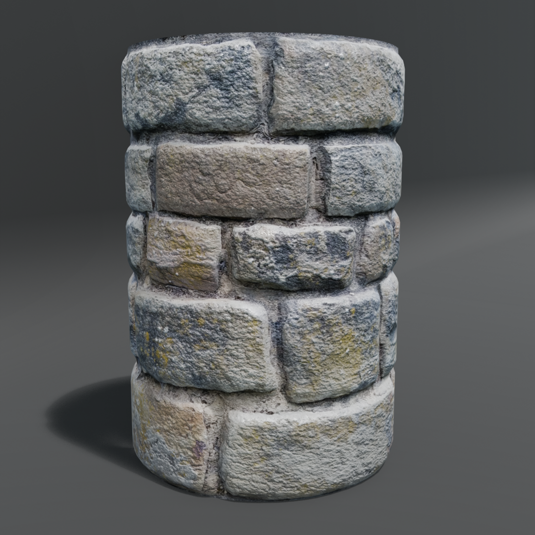 Stone Cylinder Post Pillar Blocks | Historic Buildings models | BlenderKit